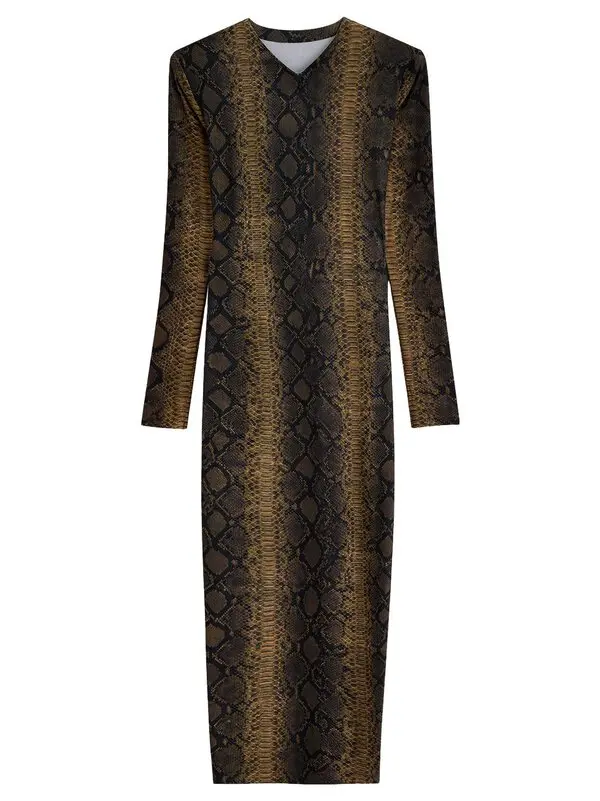 Norma Kamali Python Print Maxi Dress - Multicoloured