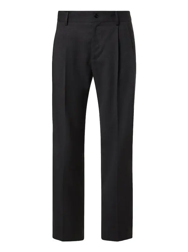 Dolce & Gabbana Wool-blend Straight-leg Tailored Trousers - Grey