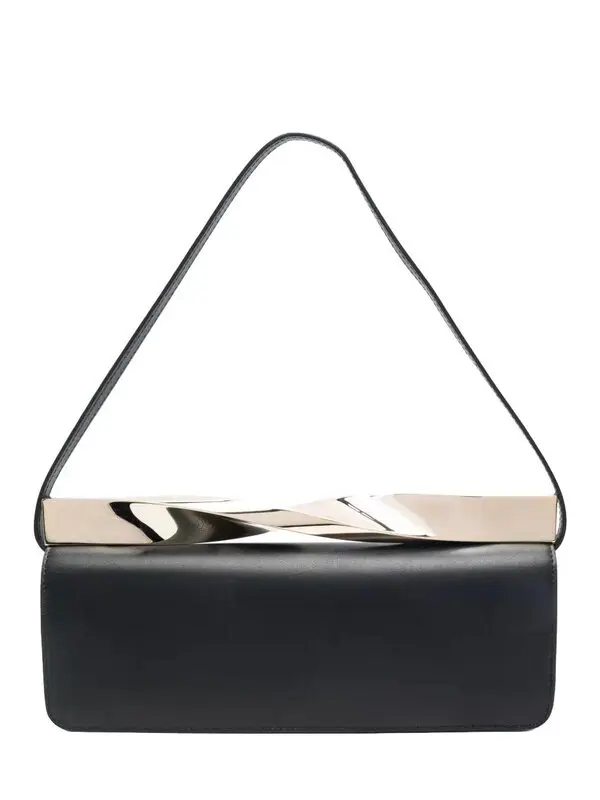 AQUAZZURA Twist Leather Shoulder Bag - Black