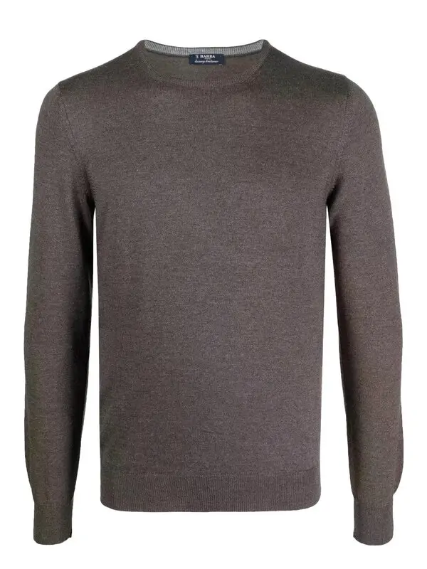 BARBA NAPOLI Crew Neck Knit Jumper - Grey
