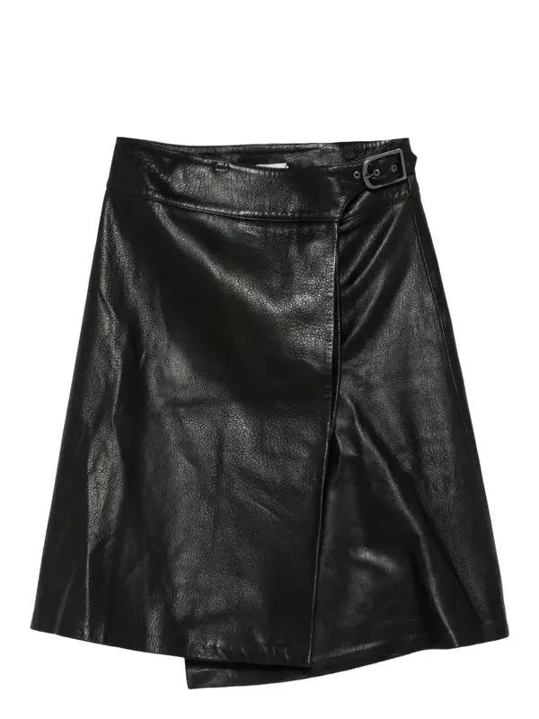 Simkhai Buckled Wrap Midi Skirt - Black