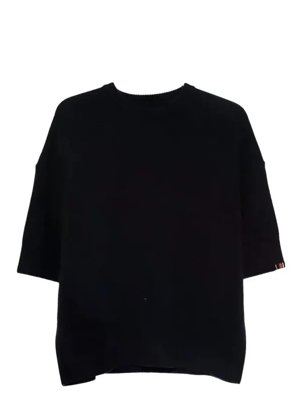 Extreme Cashmere Short-sleeve Knitted Top - Blue