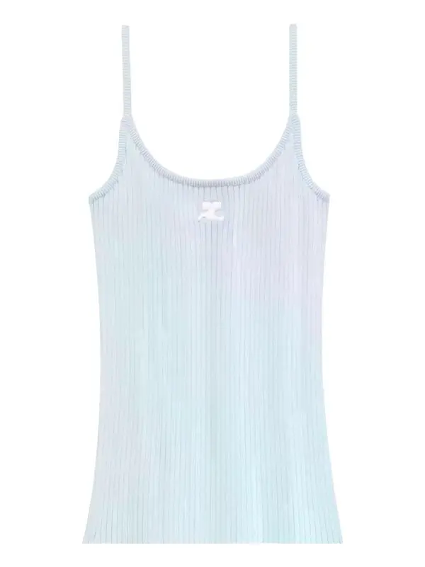 COURREGES Ribbed Knit Tank Top - Blue