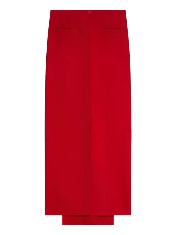 COURREGES Virgin Wool Maxi Skirt - Red