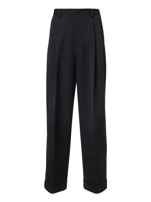 Dolce & Gabbana Wool And Silk-blend Gabardine Suit Trousers - Black
