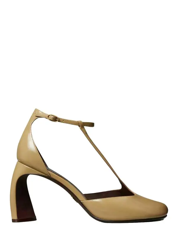 Tory Burch T-strap Peep Toe Pumps - Brown