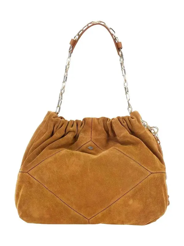 Ba&sh Ruffled Chain Strap Shoulder Bag - Brown