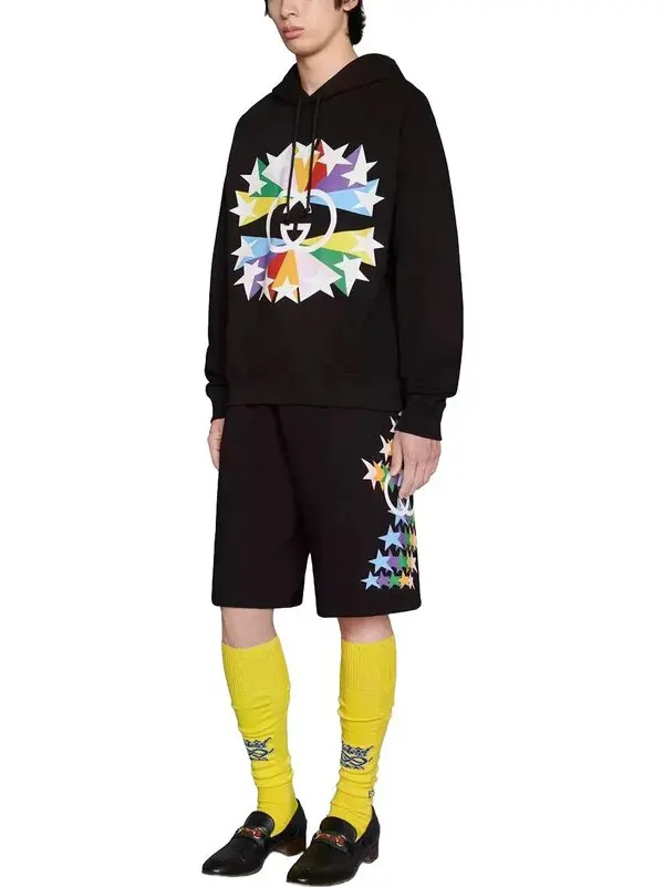 Gucci Interlocking G Graphic-print Hoodie - Black