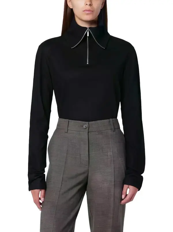 ENTIRE STUDIOS Half-zip Top - Black