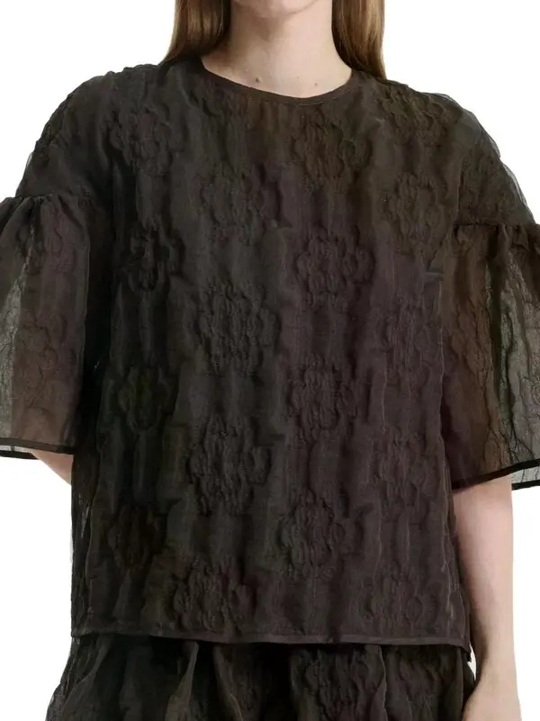 Cecilie Bahnsen Bryndis Matelassé Effect Blouse - Brown