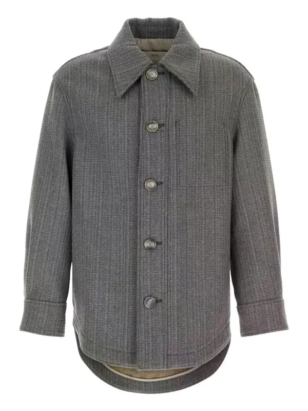 AMI Paris Buttoned Overshirt - Grey
