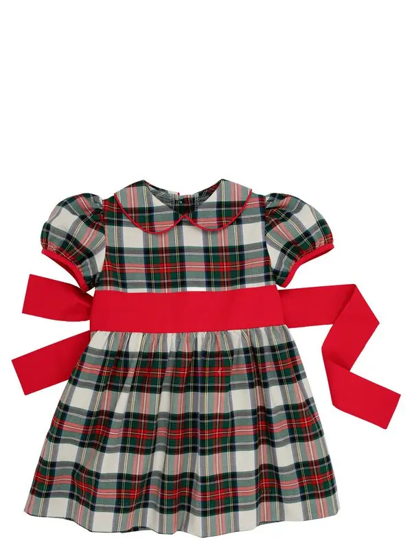BEAUFORT BONNET CO Plaid Dress With Contrast Bow Sash - Multi