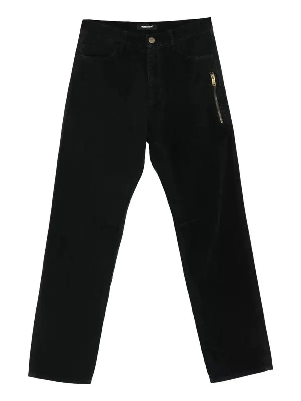 Undercover Straight Leg Trousers With Zip Detail - Black