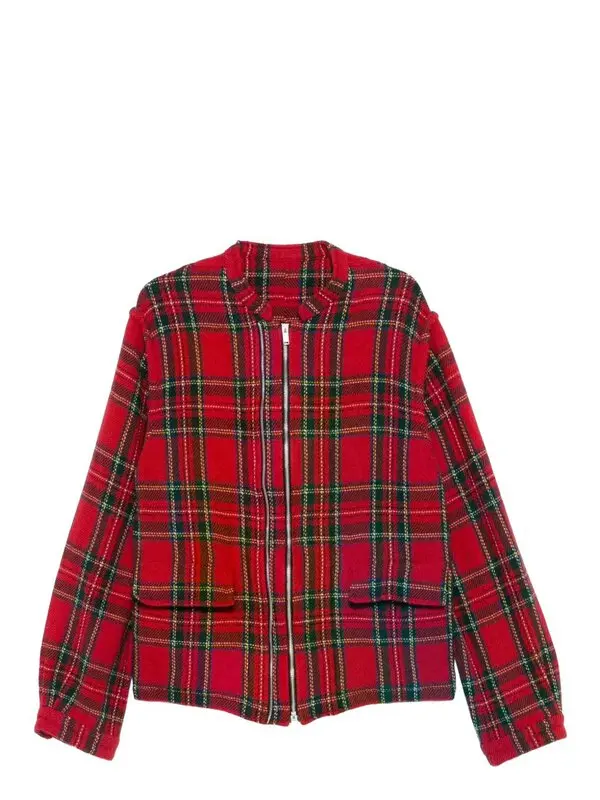 Undercover Plaid Zip Jacket - Red