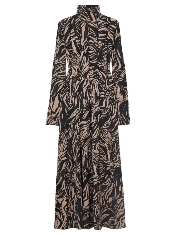 Proenza Schouler White Label Mabel Printed Jersey Turtleneck Maxi Dress - Multi