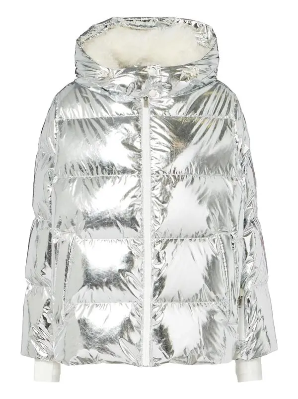 YVES SALOMON Hooded Down Ski Jacket - Silver