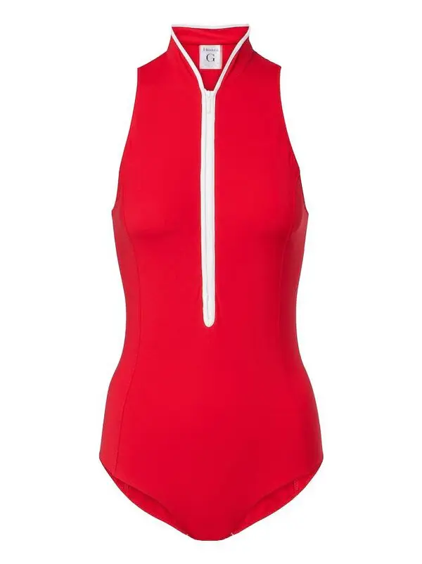 Hunza G Katya Zip-up Swimsuit - Red