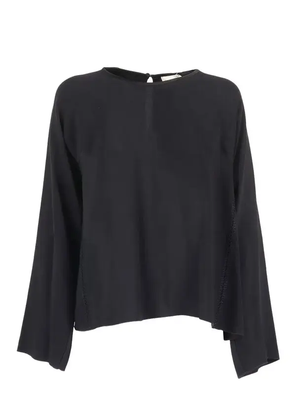 FORTE_FORTE Long-sleeve Blouse With Embroidered Detail - Black