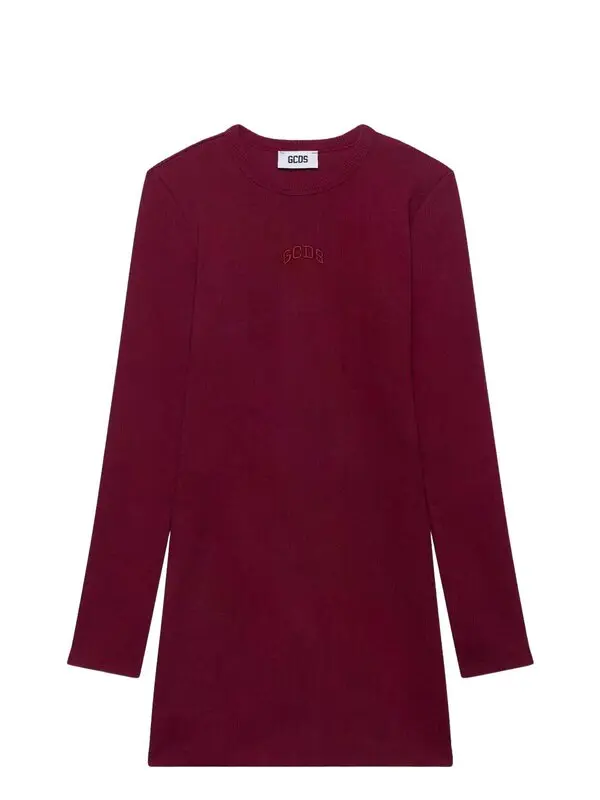 Gcds Ribbed Long-sleeve Dress - Red