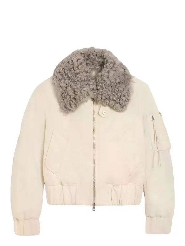 AMI Paris Padded Bomber Jacket - Neutrals