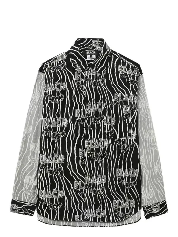 Comme Des Garçons Print Long-sleeve Shirt - Black