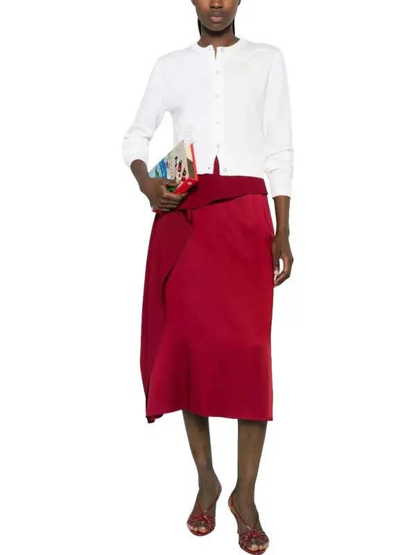Erdem Draped Asymmetric Midi Skirt - Red