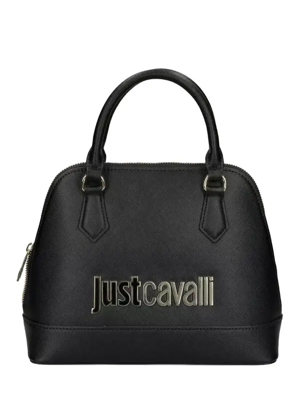 Just Cavalli Logo Plaque Dome Tote Bag - Black