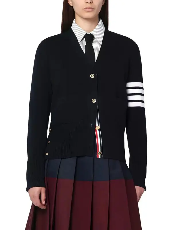 Thom Browne Wool Cardigan - Blue