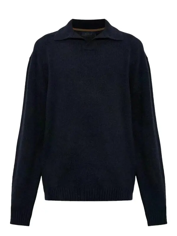 Sease Split-neck Sweater - Blue