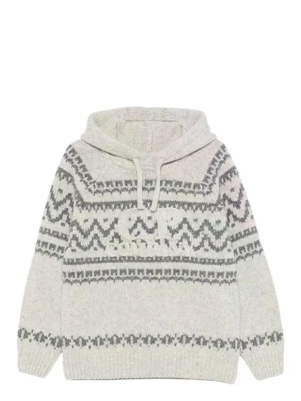 C.P. COMPANY Patterned Knitted Hoodie - Grey