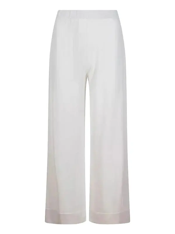 Liviana Conti Elasticated Waistband Wide Leg Trousers - White