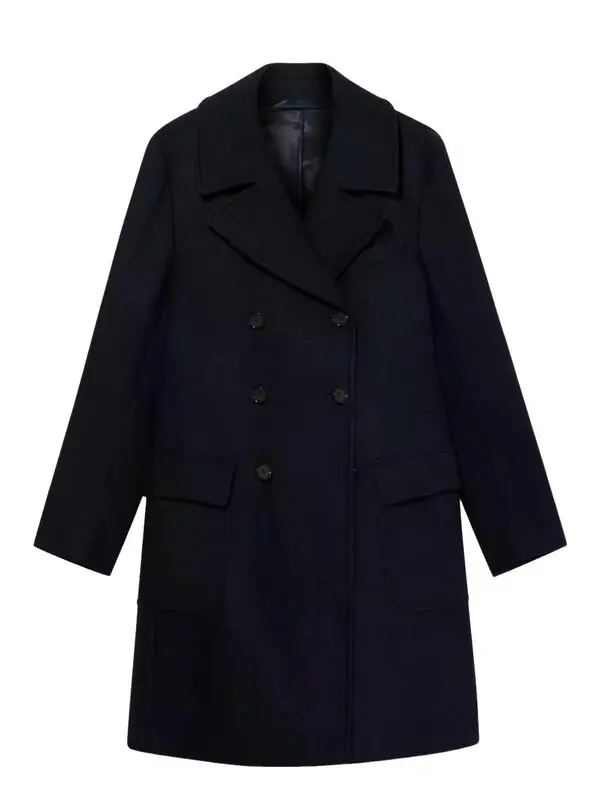 Brooks Brothers Double-breasted Wool-blend Overcoat - Blue
