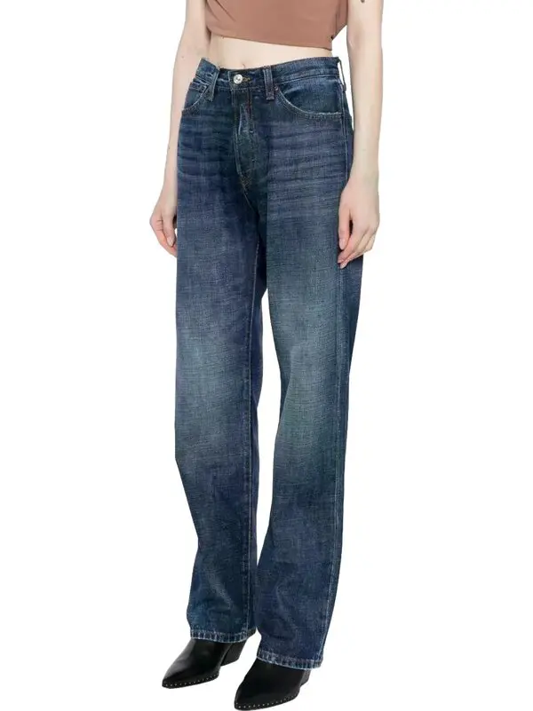 AYA MUSE Buckled Straight Leg Jeans - Blue