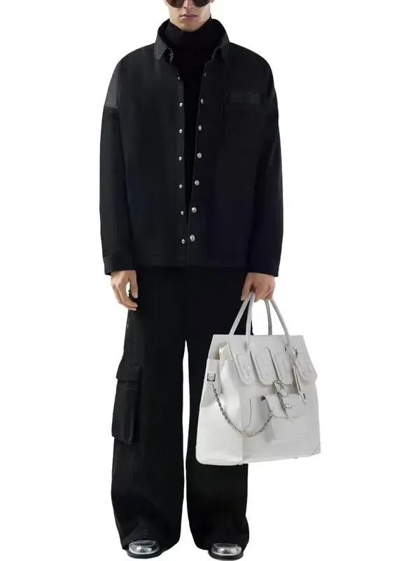 Gcds Panelled Shirt Jacket - Black
