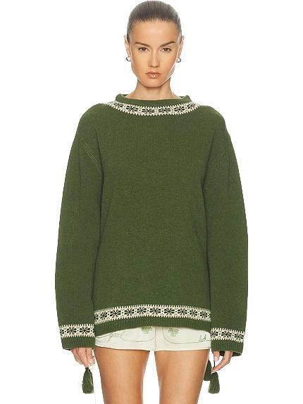 BODE Moritz Fair Isle Knit Sweater - Green Multi