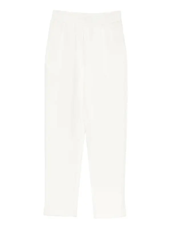 TWINSET Elasticated Waistband Straight Leg Trousers - White
