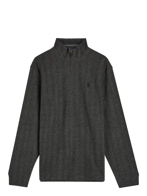 Polo Ralph Lauren Herringbone Cotton Sweatshirt - Black