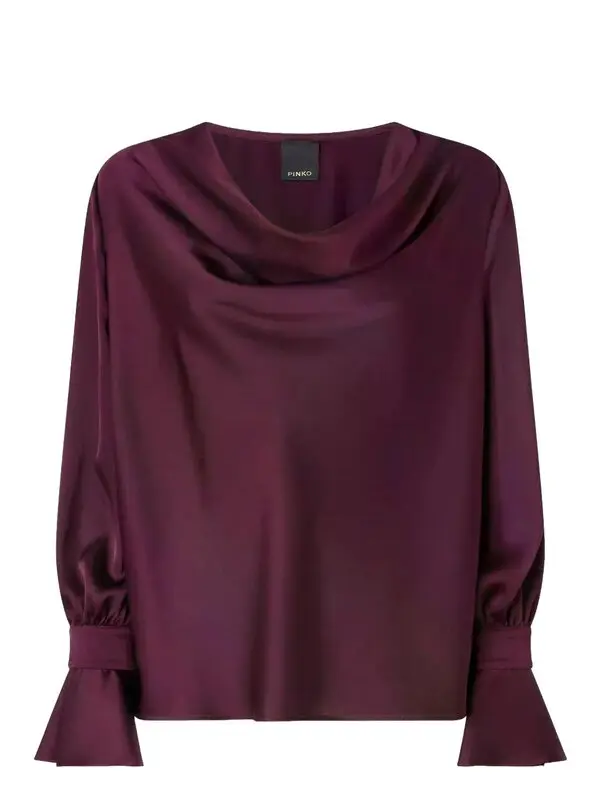 Pinko Filipa Draped-neck Blouse - Red