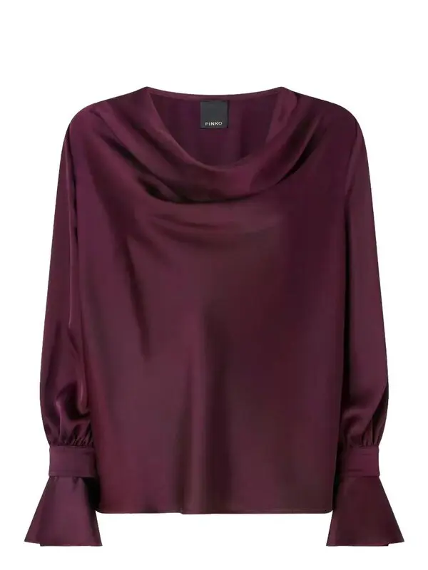 Pinko Filipa Draped Neck Blouse - Red