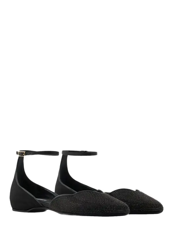 Giorgio Armani Embellished Pumps With Ankle Strap - Black