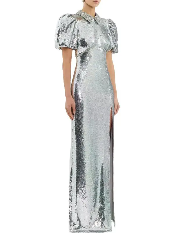 Rebecca Vallance Olympia Embellished Maxi Dress - Silver