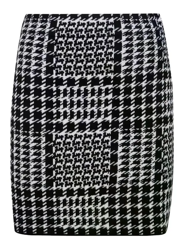 TWINSET Houndstooth Mini Skirt - Black