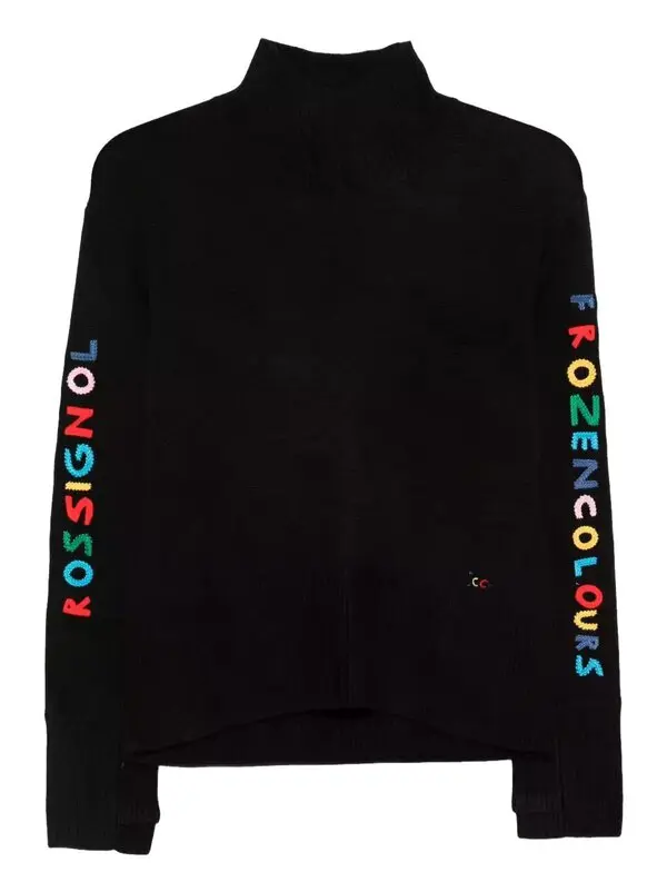 Rossignol Embroidered High Neck Sweater - Black