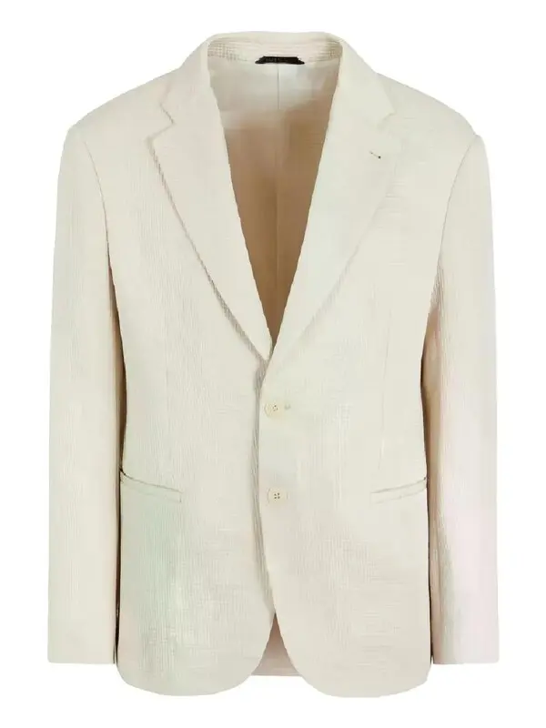 Giorgio Armani Single-breasted Textured Blazer - Neutrals