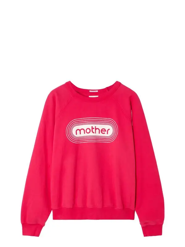 MOTHER The Concert Printed Cotton-jersey Sweatshirt - Red