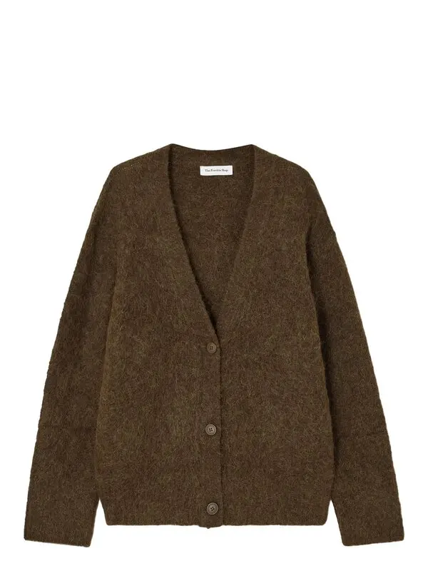 THE FRANKIE SHOP Elland Brushed Alpaca-blend Cardigan - Brown