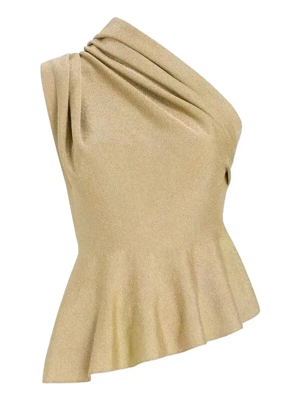 Khaite Aimee One-shoulder Peplum Blouse - Yellow