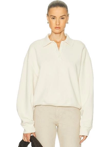 GRLFRND Polo Sweatshirt - Bone