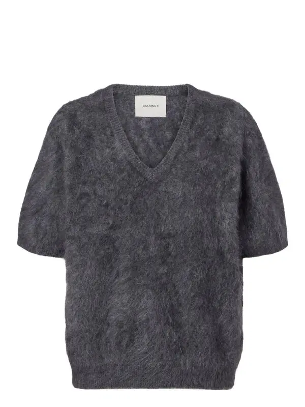LISA YANG Cashmere V-neck Sweater - Grey