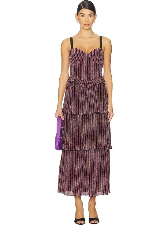 Saylor Darina Tiered Midi Dress - Multi